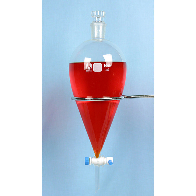 1000 mL Separatory Funnel with PTFE Stopcock and Glass Stopper ...