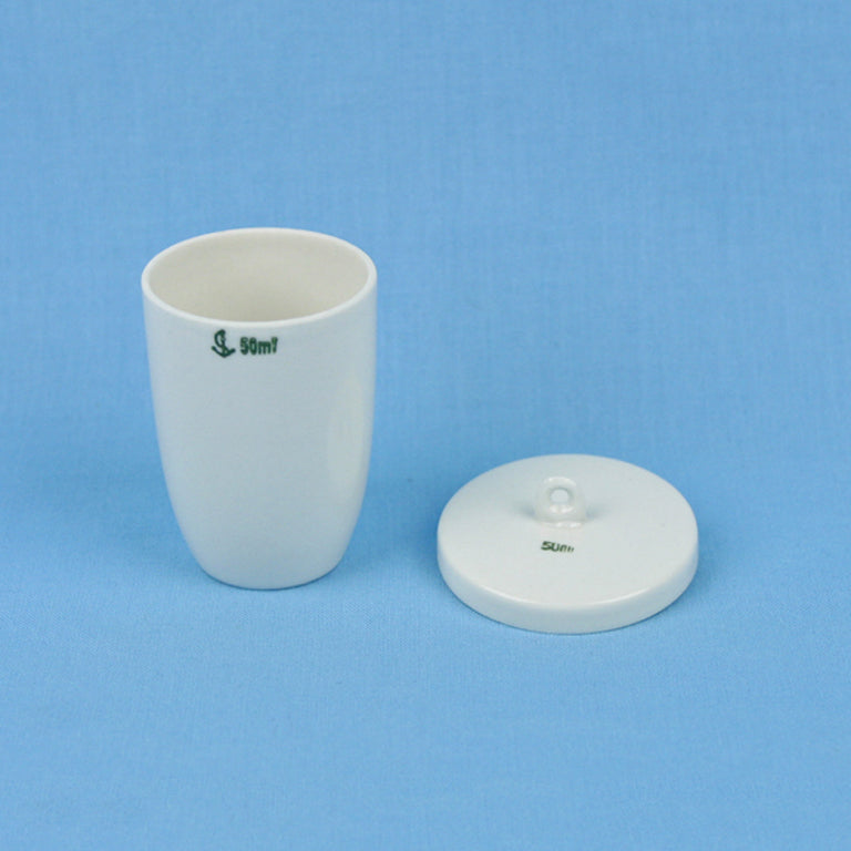 50 mL Porcelain Crucible with Lid | Avogadro's Lab Supply