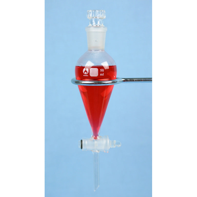 50 mL Separatory Funnel with Glass Stopcock and Stopper | Avogadro's ...