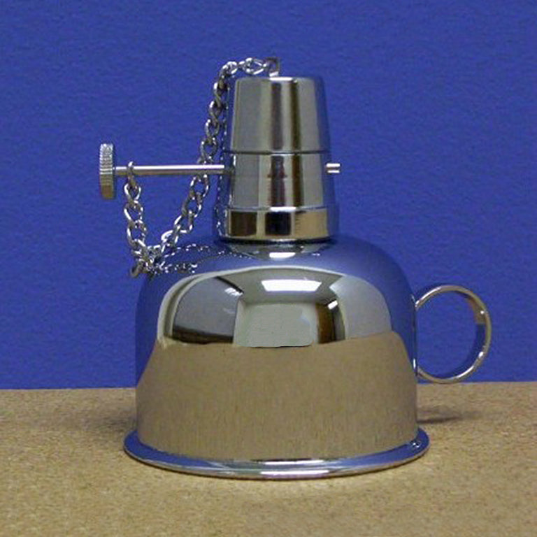 Nickel Plated Brass Alcohol Lamp / Burner | Avogadro's Lab Supply